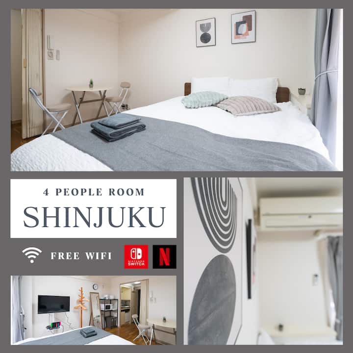 Shinjuku/shibuya/4 People/netflix/free Wi-fi - Shinjuku City