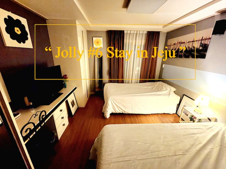 Jolly#6-공항5분/2베드/롯데면세점2분/넷플릭스/번화가3분/마사지기기/버스정류장바로앞 - Jeju-si