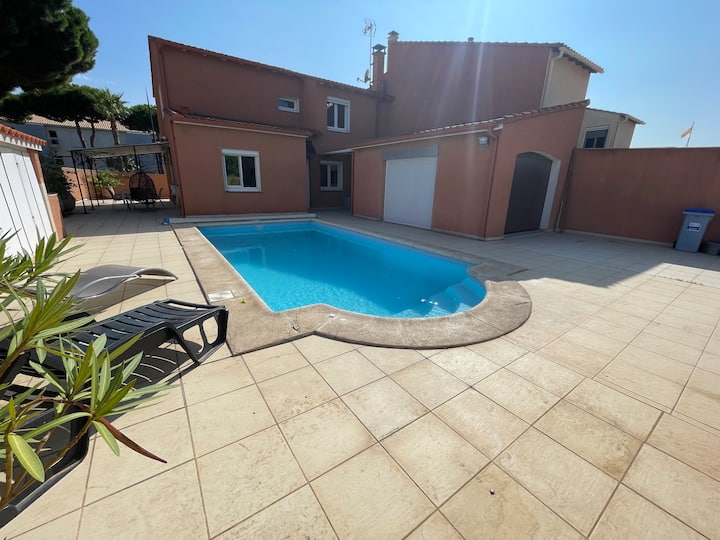 Belle Villa 3 Faces 8/10 Personnes Piscine Privée - Le Barcarès
