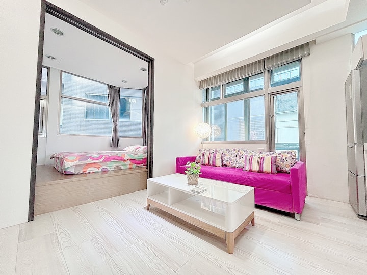 2房1廳 西門町時尚房 - Ximen Mrt -洗烘衣機+電梯Wifi 安靜採光佳 - Taipei