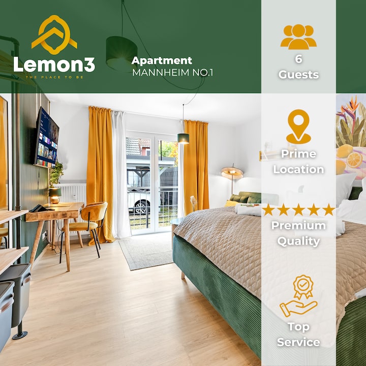 Lemon3 - Sap Arena & Maimarkt - Free Parking - Ladenburg