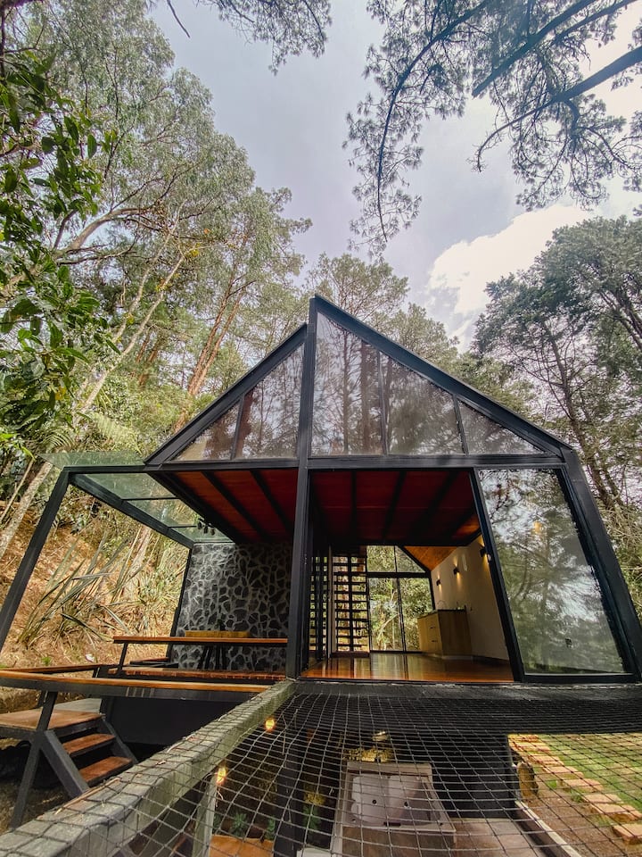 Cabaña Onix | Jacuzzi Y Fogat Priv Cerca Al Arví - Guarne