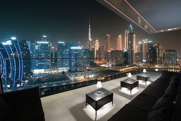 Lux 2 Br W/ Private Lounge I Burj And Canal View - Dubai