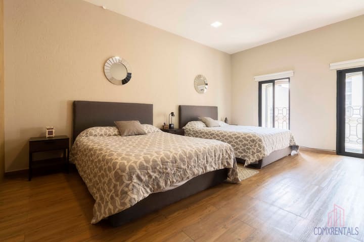 305 Dwntn Apt With Ac And Balconies Fits 6 Rooftop - Mexico City