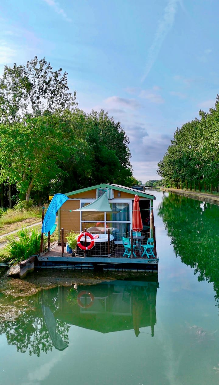Cottage Flottant Insolite Jacuzzi Privé Vintage - Saint-Jean-de-Losne