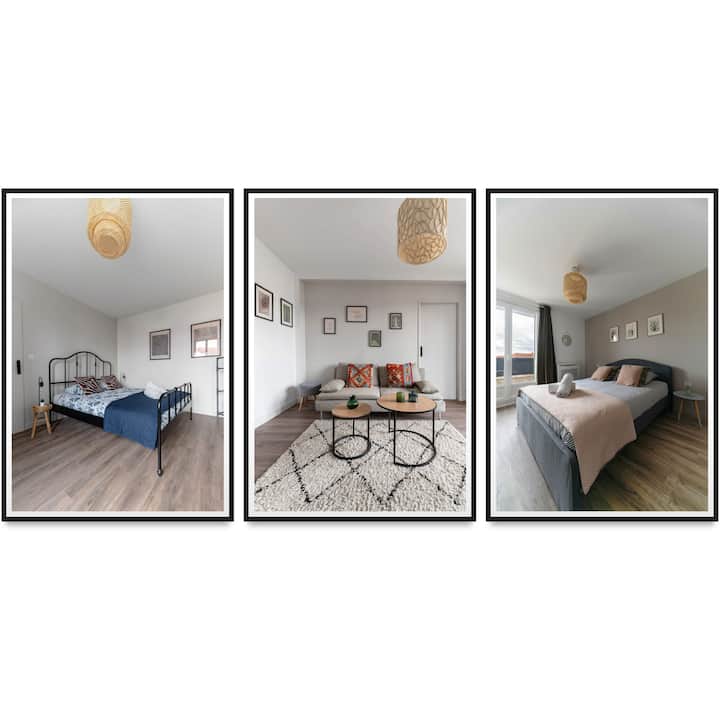 Grand Appartement Design 2 Chambres, Parking Privé - Clermont-Ferrand