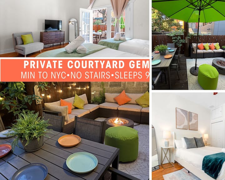 Private Patio Gem•min To Nyc•parking Pass•sleeps 9 - 호보컨