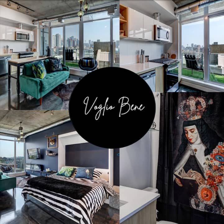 Boutique Studio City Views, Patio, Fireplace - Calgary