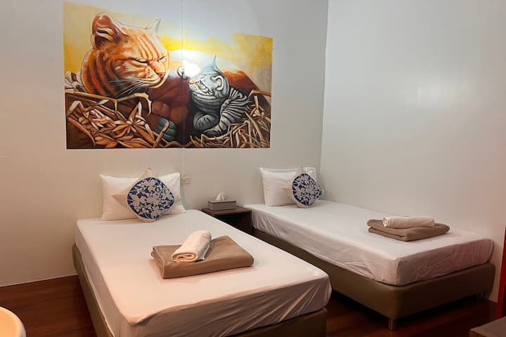 Classic Standard Twin Ac @ Phuket Old Town Hostel - 푸켓