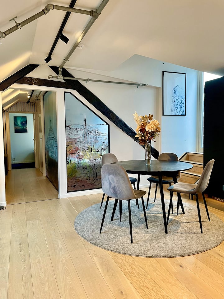 Cozy 3-room Loft With Terrace, Hospitalsløkkan - 트론헤임