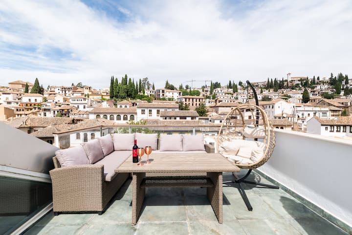 Impresionantes Vistas Del Albaicín - Granada, España
