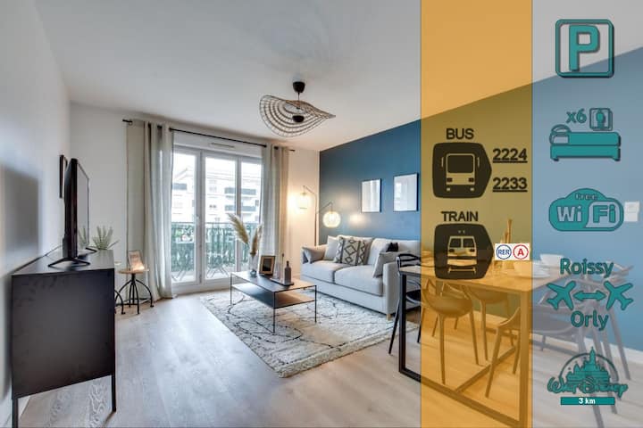 Appartement Chez Mamita - Parking + Wifi - Montévrain