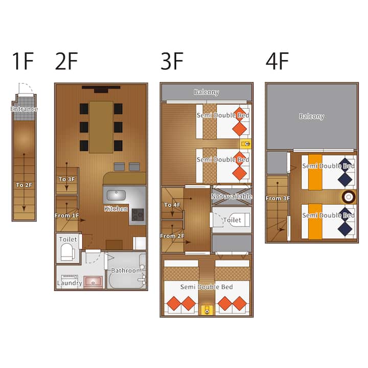 4 Min Train To Namba /  4 Bedrooms / Gold - Osaka