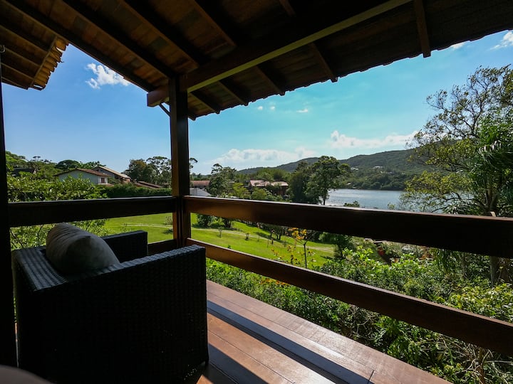 Apartamento Com Vista Panorâmica E Deck Na Lagoa - Imbituba