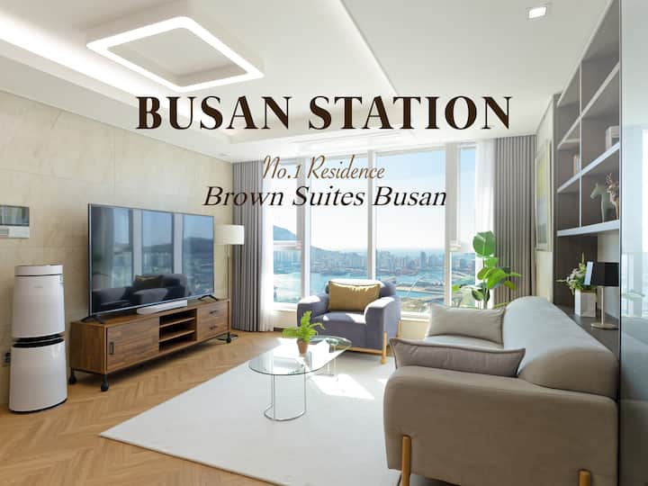 【부산역 5분】 #오션뷰#고층 - 124m²|최대9인|침대4|취사+빨래o /짐보관+무료주차 - Busan