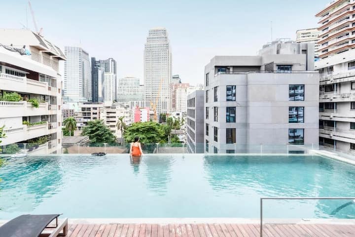 Bts Asok Studio• Terminal 21 • Rooftop Pool & Gym - Bangkok