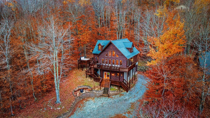 Long Range Views|hot Tub|private|firepit|kid Bunks - Beech Mountain, NC