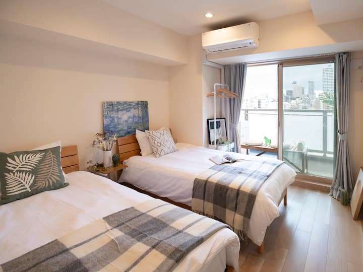 Near Stn / Shinsaibashi / 2 Single Beds / 2person - Osaka