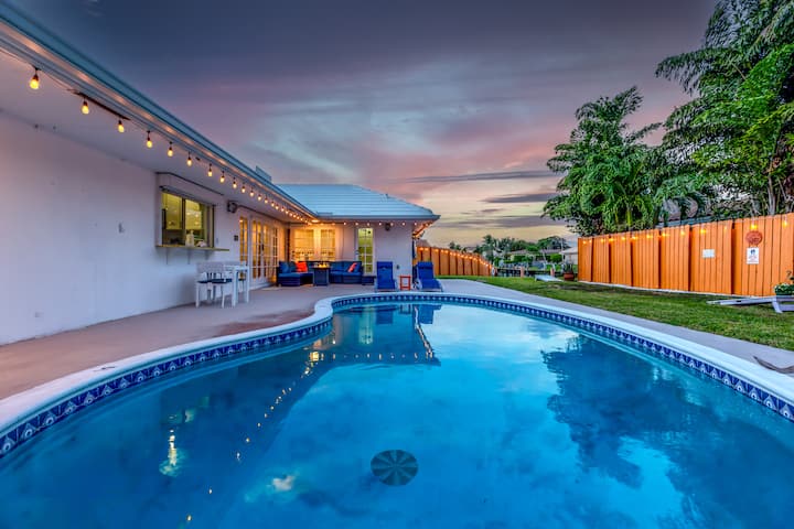 Heated Pool Sandy Beach Firepit Dock Bbq Games - Fort Lauderdale