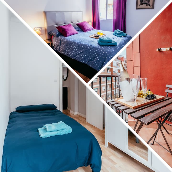 Queen Apt | 300 M To Beach | Terrace | 3bd | 6pax - Valencia