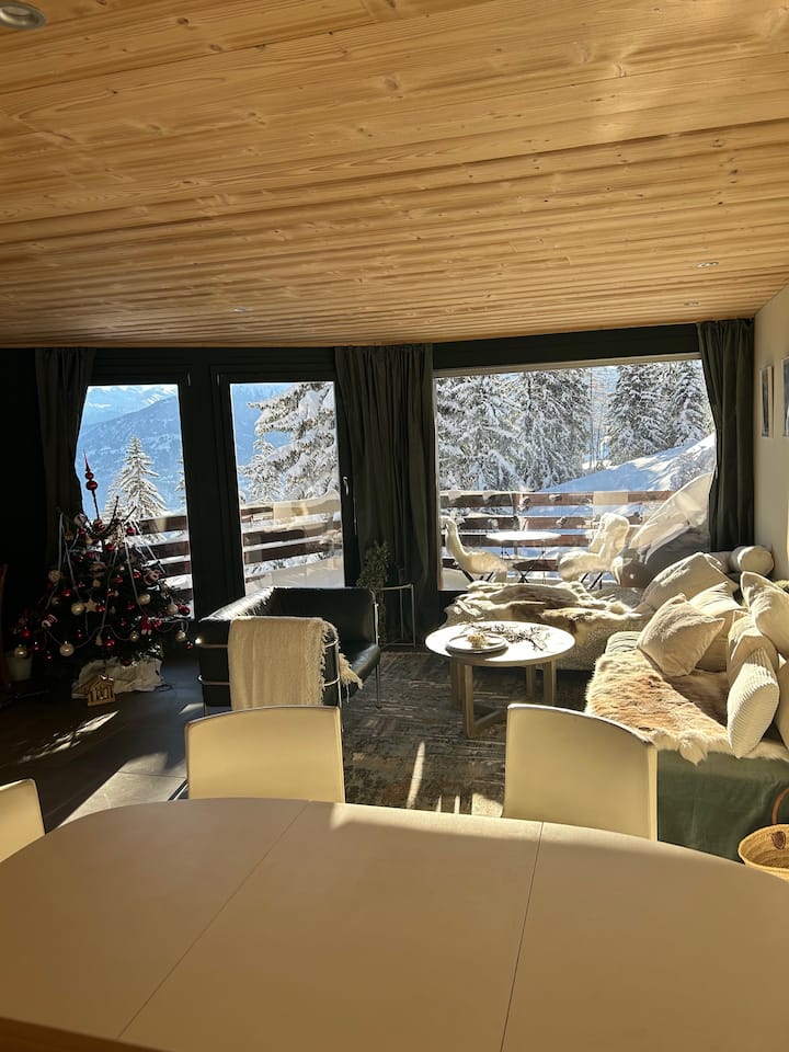 Elégant Loft, Centre Station, Superbe Vue Montagne - Anzère