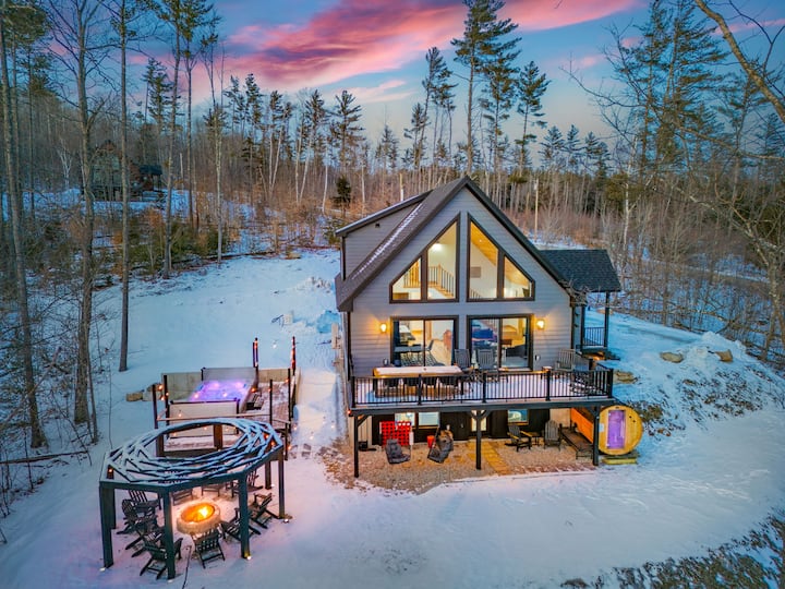 New Mtn Viewslps14 W/ Swimspa-firepit-sauna-dogsok - Newry, ME