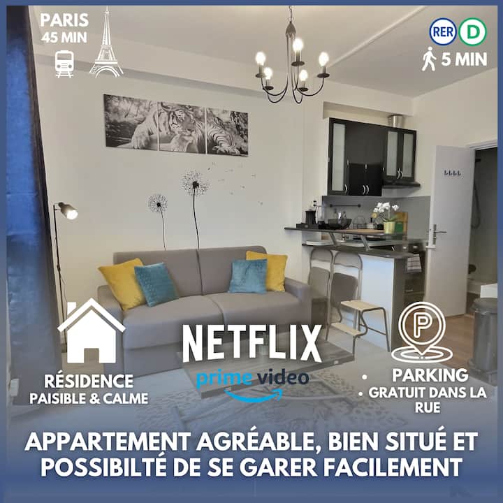 Felines : 4 Pers, Free Parking, Proche Rer D, Wifi - Savigny-le-Temple