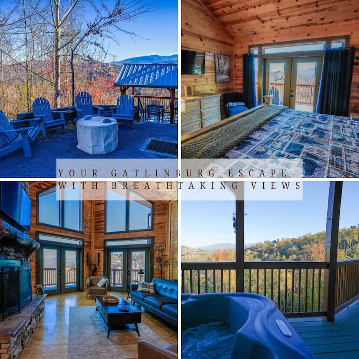 Scenic Cabin W/ Hot Tub & Theater - ガットリンバーグ, TN