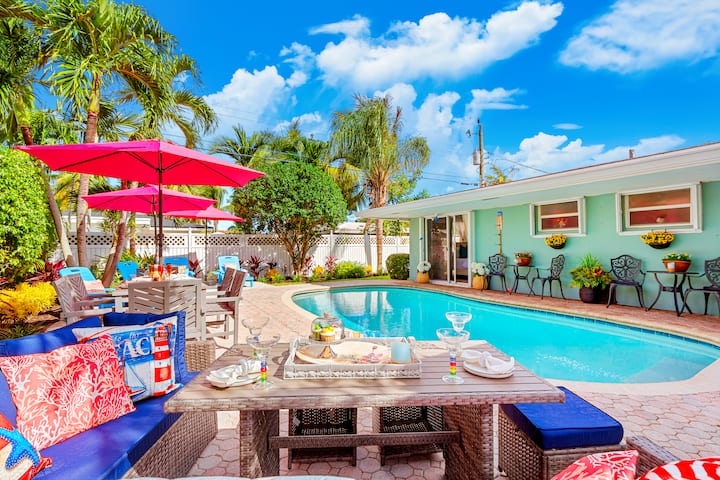 Chic 4br Htd Pool, 5 Min To Beach, Pac-man, Games - Fort Lauderdale