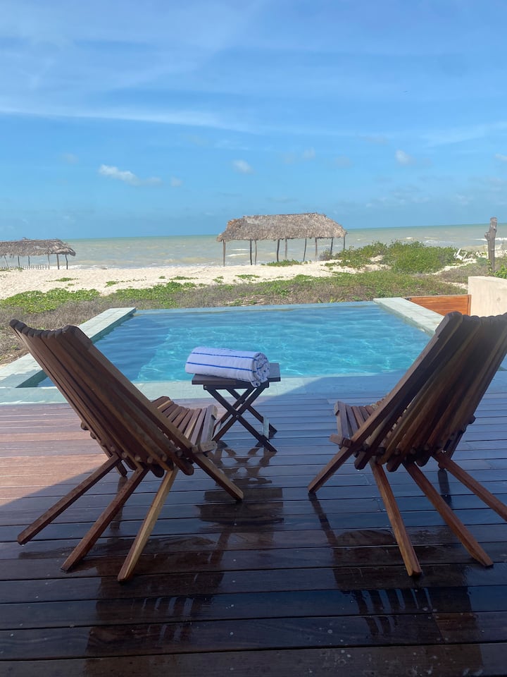 Suite #5, Terraza, Cocina. Casa De Playa En Sisal. - 유카탄