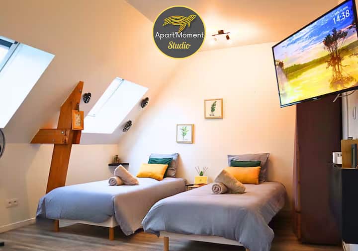 Studio Lits Simples - Parking, Centre-ville - Arques