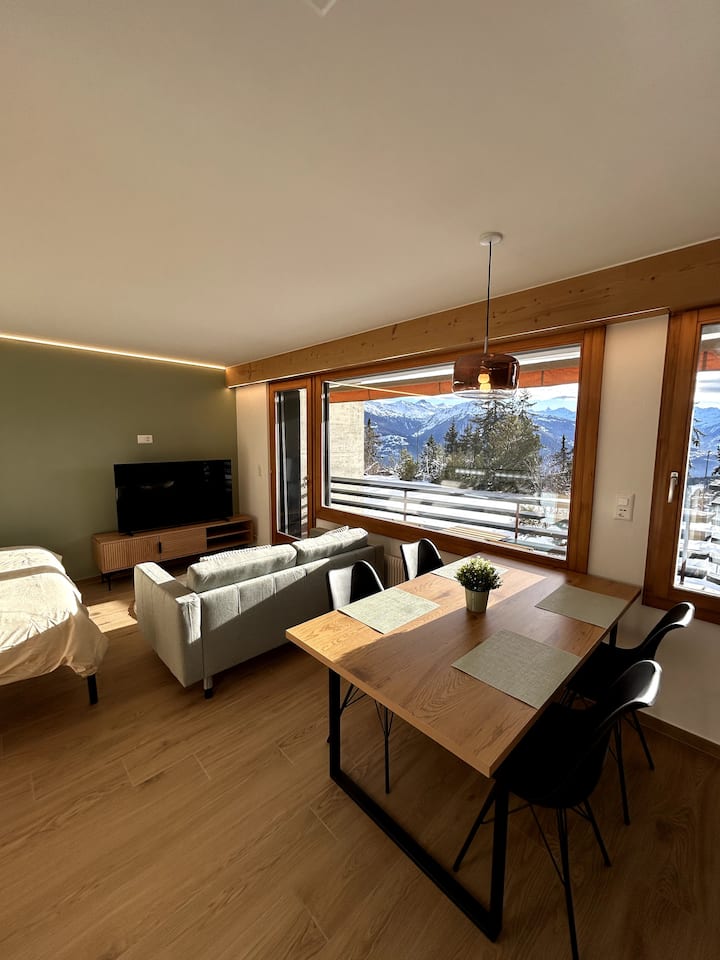 Studio Moderne Et Cosy Avec Piscine Et Sauna - Crans-Montana
