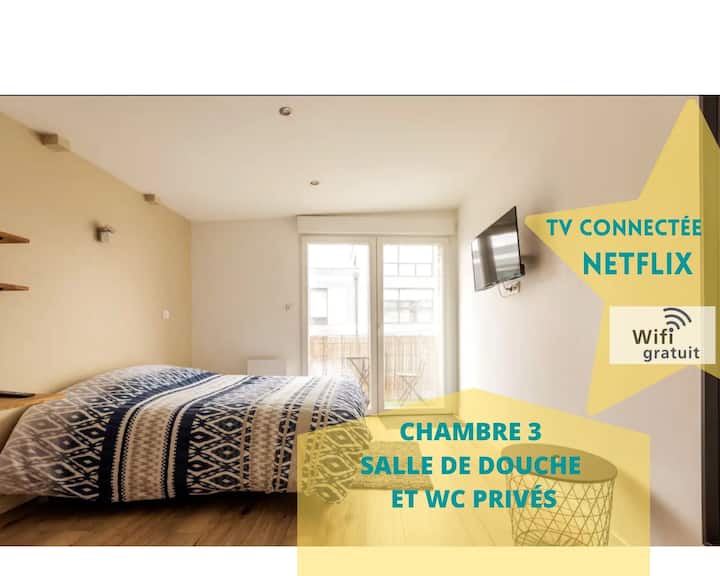 Chambre3#coliving Loosleslille# Sd Douche Privée - Armentières