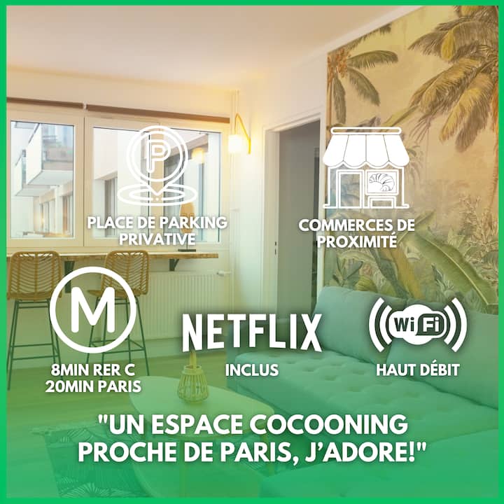 Appartement Cosy 2 Chambres - Rer C 400m - Chevilly-Larue