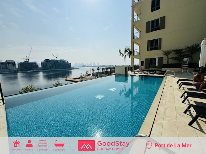 Sea View 1bdr Apartment, Infinity Pool & Beach - Dubai