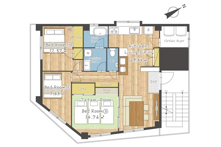 Tatami Room/water Server/gas Dryer/airport 10min - Naha