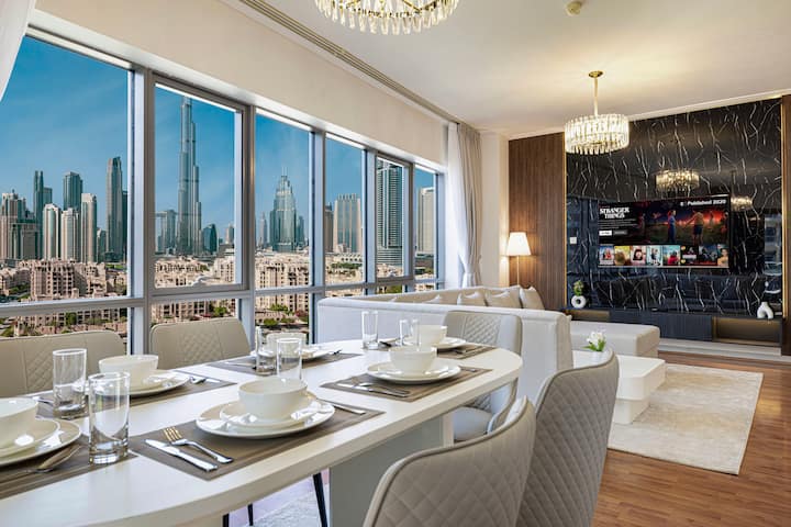 Lux Unit  Breathtaking Burj View I Walk Dubai Mall - Dubaj