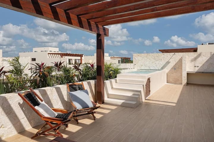 Spacious 2 Bdr Ph Private Pool Terrace Jungle View - Tulum