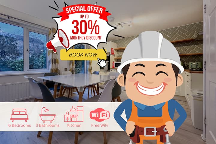 Perfect For Contractors - 6 Bedroom With 9 Beds - Stamford