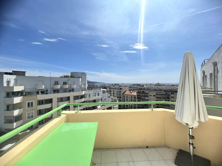 Studio Pour 2 - Magnifique Vue Et Proche De La Mer - Nice