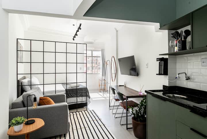 Studio Reformado, Quadra Da Praia E Metrô! - Brazilië