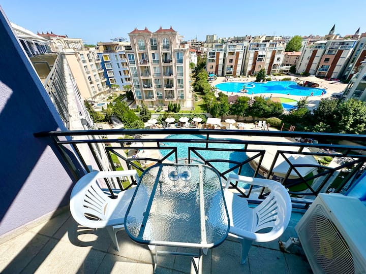 Cozy * Pool View Apartment On Complex Rainbow 3 - Nessebar