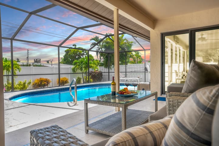 3mins2beach|screenedheatedpool|bikes|office|fenced - Bonita Springs, FL