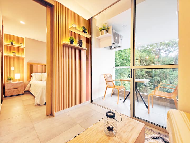 ¡Nice Studio*ac*open Balcony*300mb! - Medellín
