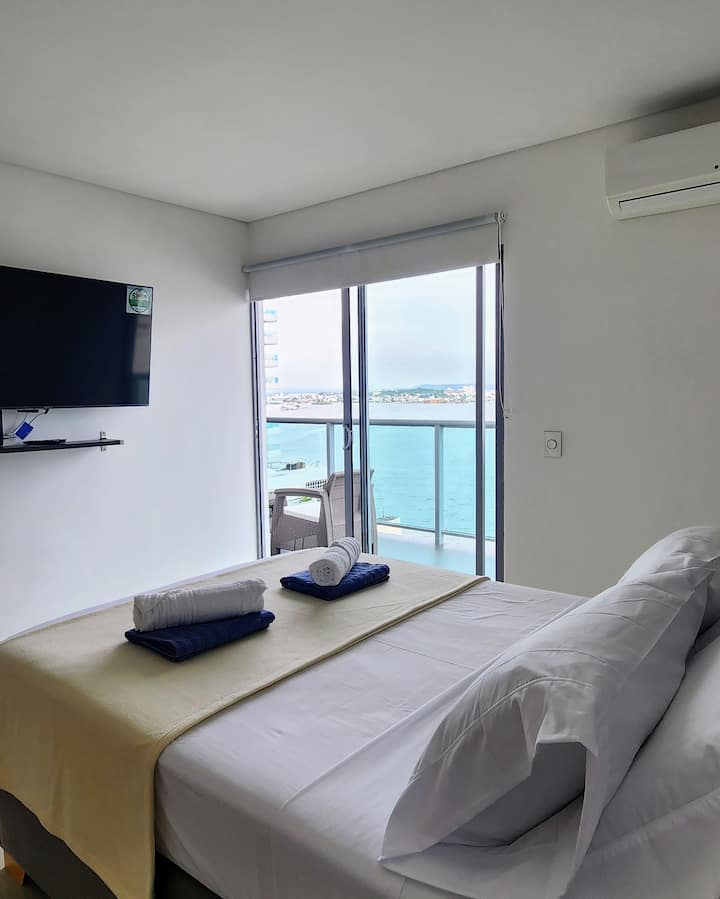 Bocagrande  2 Hab+piscina+vista Panorámica A Bahía - Cartagena