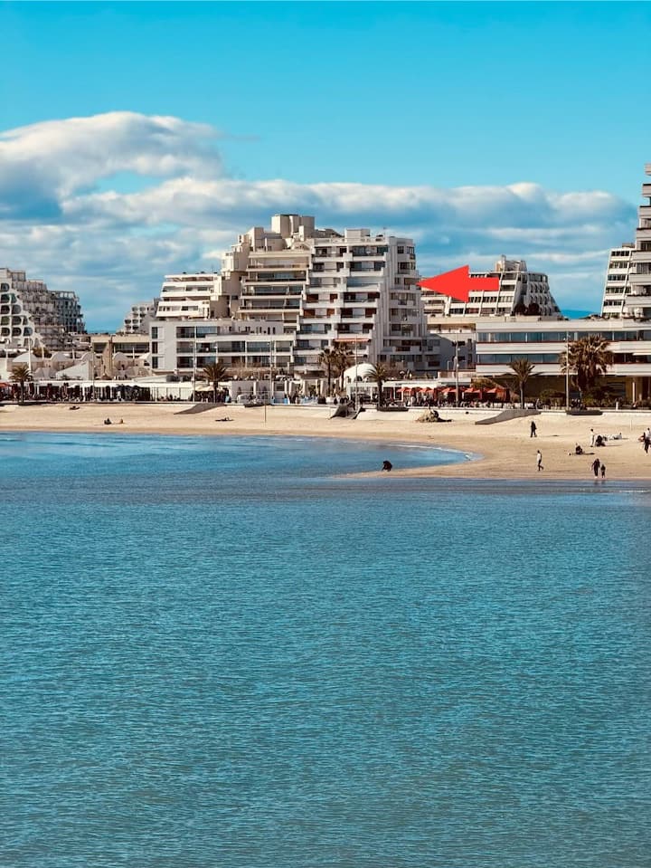 Appartement 6ème Vue Mer 1 Min De La Plage - La Grande-Motte