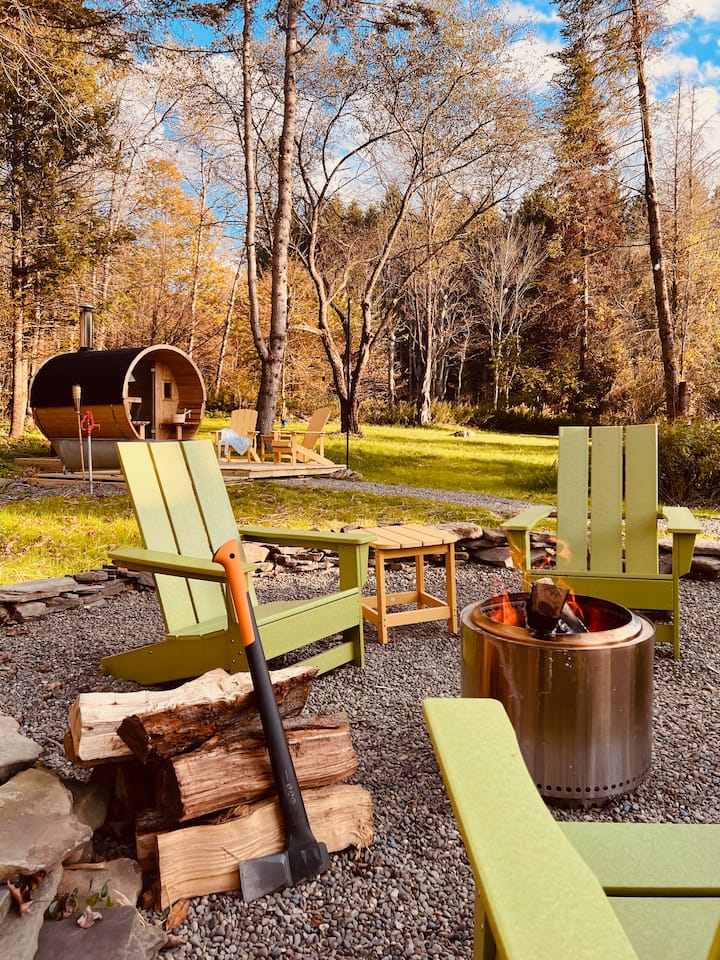 Sauna, Cold Plunge, Hottub, Solo Stove, Ebikes! - Oquaga Creek State Park, Bainbridge