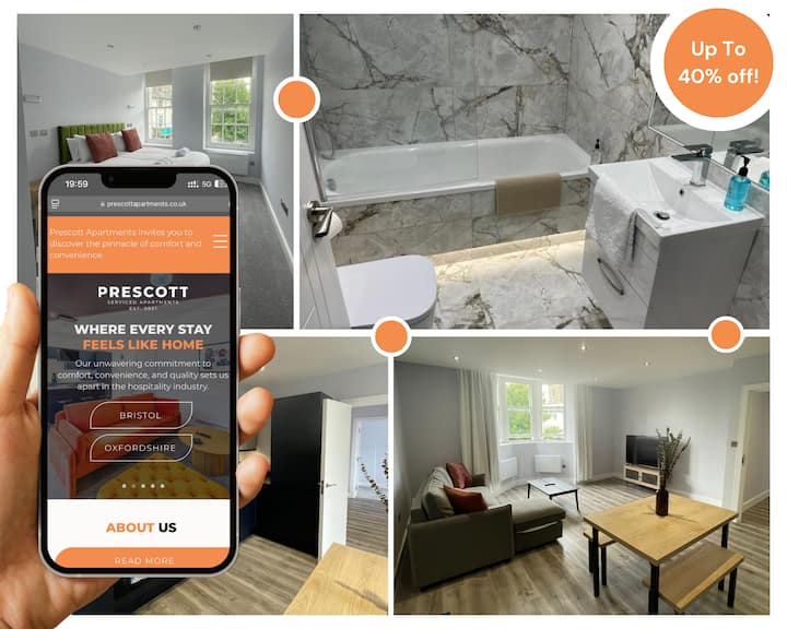 Square Apartment | Luxury | En-suites | 6 Guests - Didcot
