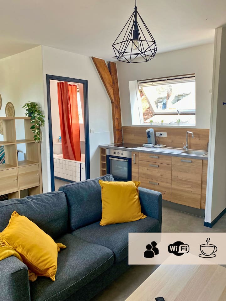 L'écrin Du Général - Beau Studio Proche Gare - 2 P - Armentières