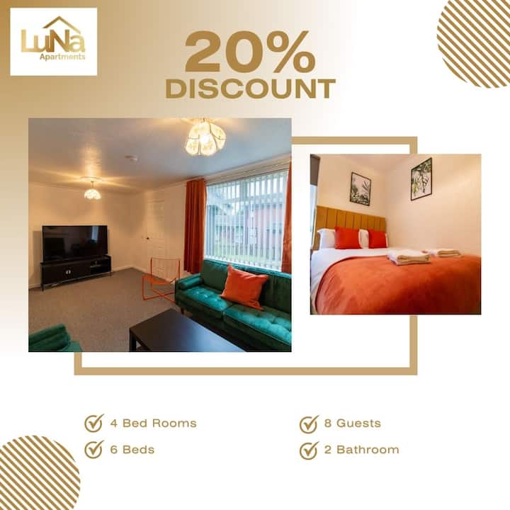 Discounted Stay | 4br, 2 Bath Sleeps 8 Comfortably - Newcastle upon Tyne